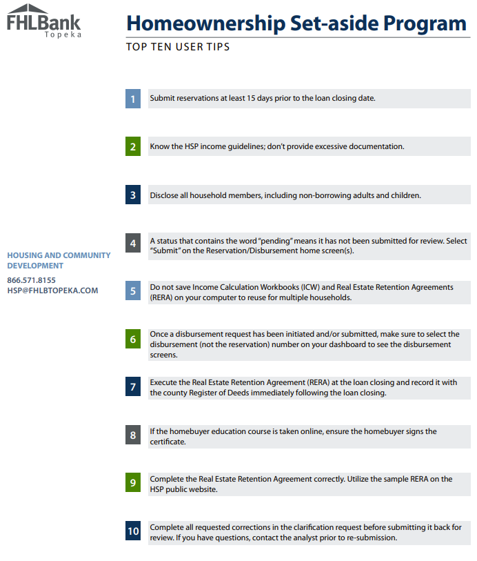 Homeownership Set-aside Program Training - Federal Home Loan Bank Topeka